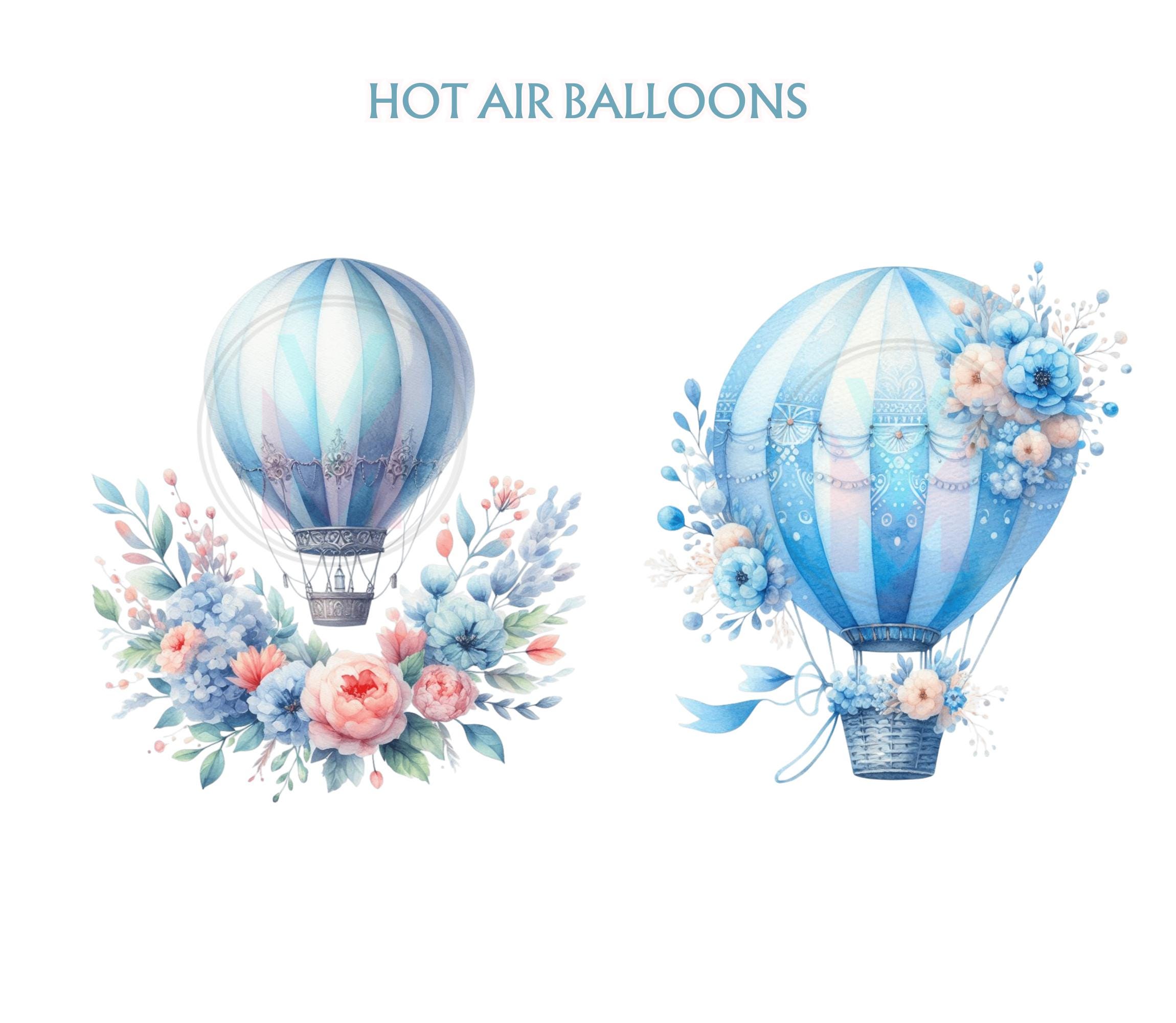 Hot Air Balloon Clipart, Blue Hot Air Balloons, Hot Air Balloon ...