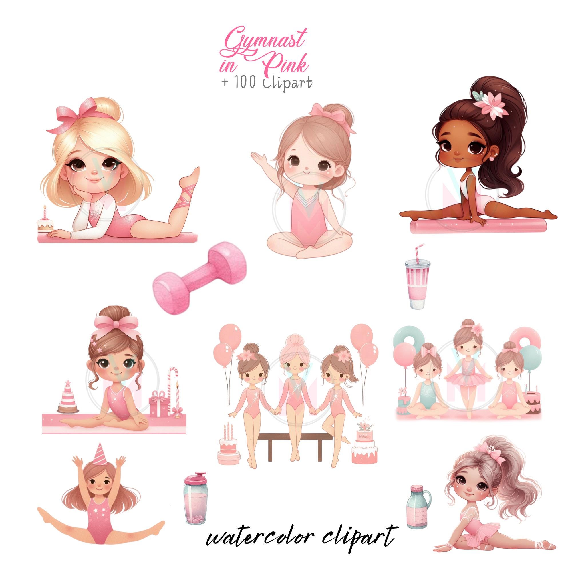 Gymnastics Clipart, Gymnastic Girls Clipart, Gym Clipart, Gymnast ...