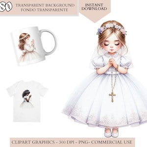 First Communion, Christian, Communion Clipart, PNG File Girl First ...