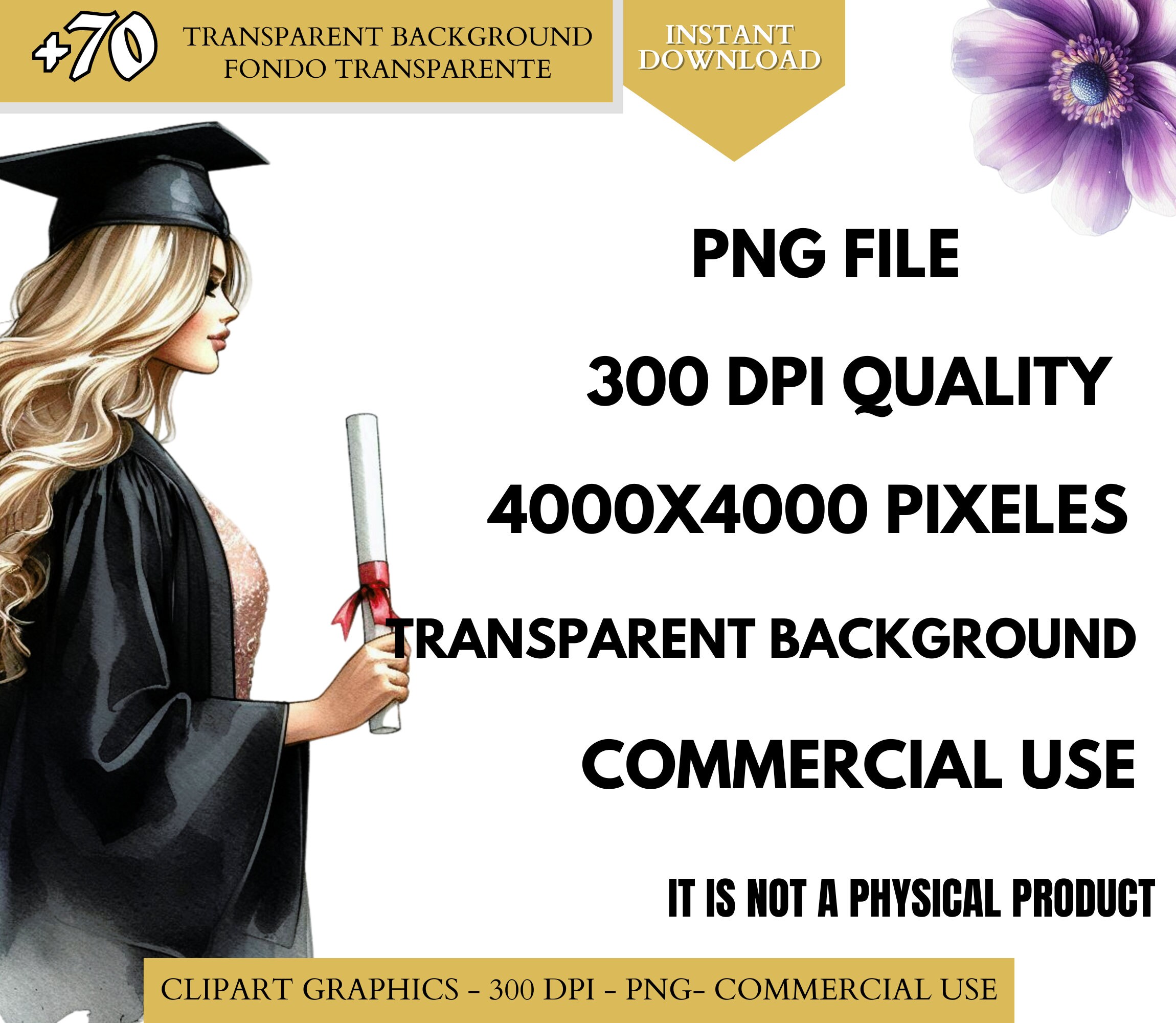 Watercolor Graduation Png, Graduation Cap, Graduation Clipart ...