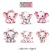 Pink Baby ELEPHANT Cute Watercolor Clipart, Baby Shower Girl Pink PNG ...