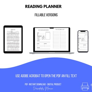 Reading Planner Bundle Printable Reading Journal, Reading Challenges ...