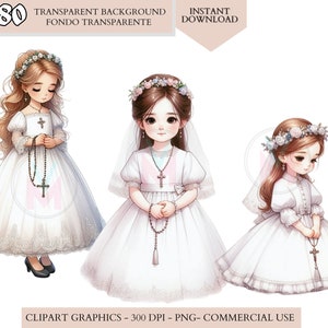 First Communion, Christian, Communion Clipart, PNG File Girl First ...