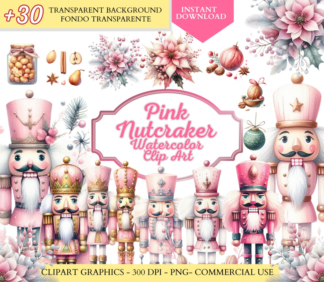 Christmas Pink Nutcracker Clipart, Ballet Clipart, Nutcracker PNG ...