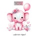 Pink Baby ELEPHANT Cute Watercolor Clipart, Baby Shower Girl Pink PNG ...