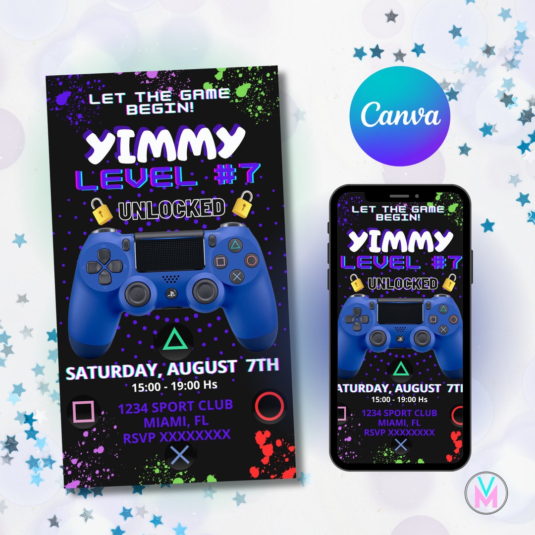 Video Game Birthday Invitation Gaming Party Invitation Gamer Party ...