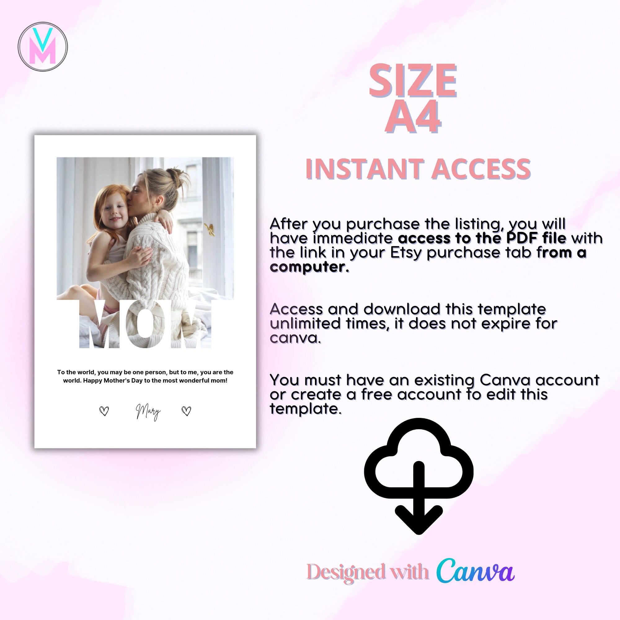 Mom Photo Frame, EDITABLE Mom Frame, Mom Print Photos, Canva Template ...
