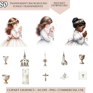 First Communion, Christian, Communion Clipart, PNG File Girl First ...