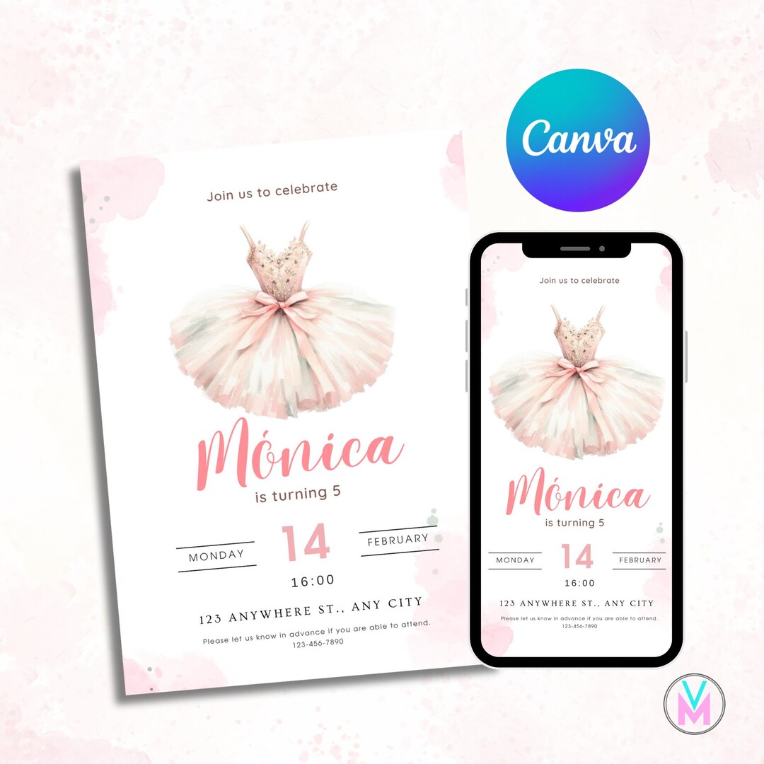 Ballerina Birthday Invitation-ballet Birthday Party Invitation-ballet ...