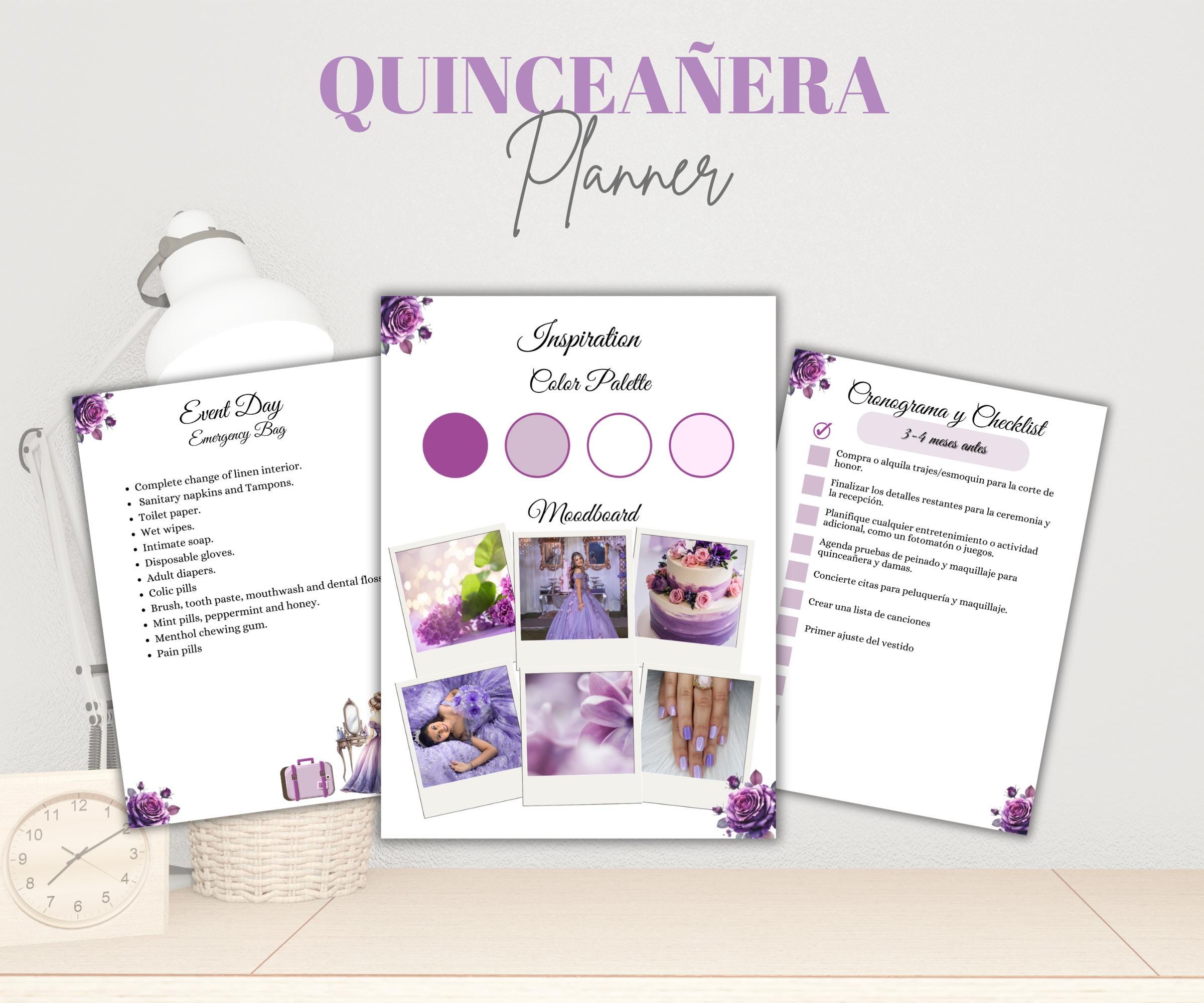 Quinceañera Planner Lilac Quince Purple Planning Checklist Quinceañer ...