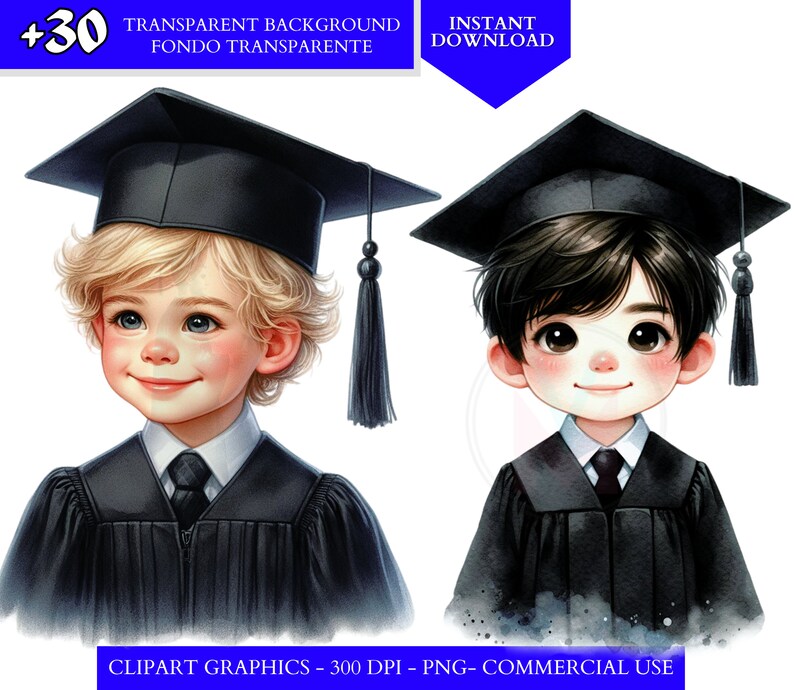Graduation Cap Kids Clipart, Graduation Student PNG Educational Clipart ...