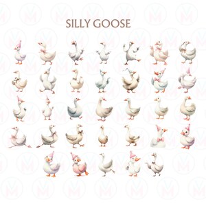 Silly Goose Clipart Spring Vintage Cottagecore Whimsical Cute ...