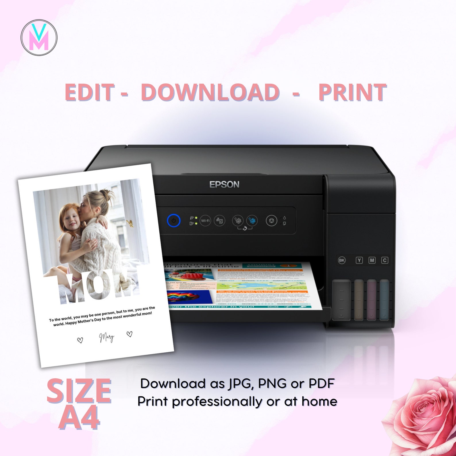 Mom Photo Frame, EDITABLE Mom Frame, Mom Print Photos, Canva Template ...