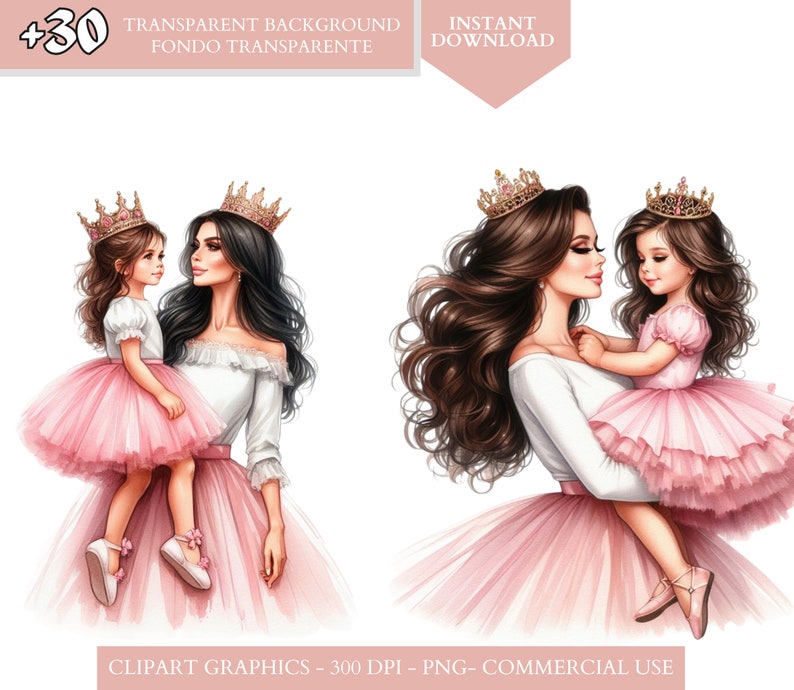 Mother’s Day Clipart, Mom and Daughter Png I Love Mom, Mothers Day Png ...