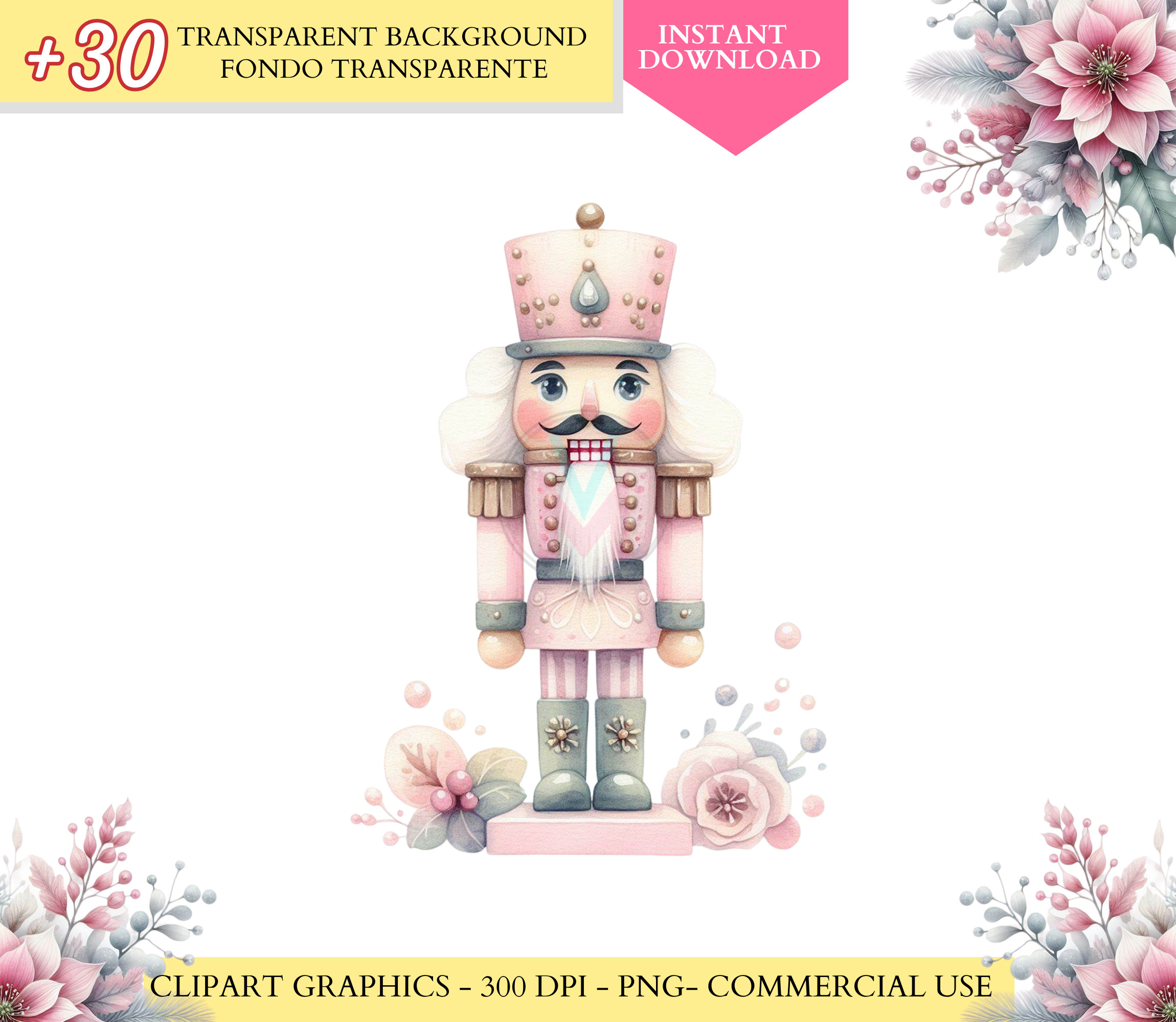 Christmas Pink Nutcracker Clipart, Ballet Clipart, Nutcracker PNG ...