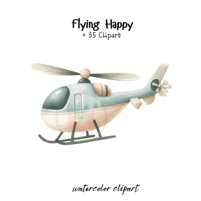 Air Transport Watercolor Clipart, Airplane Clip Art, Nursery Decor ...