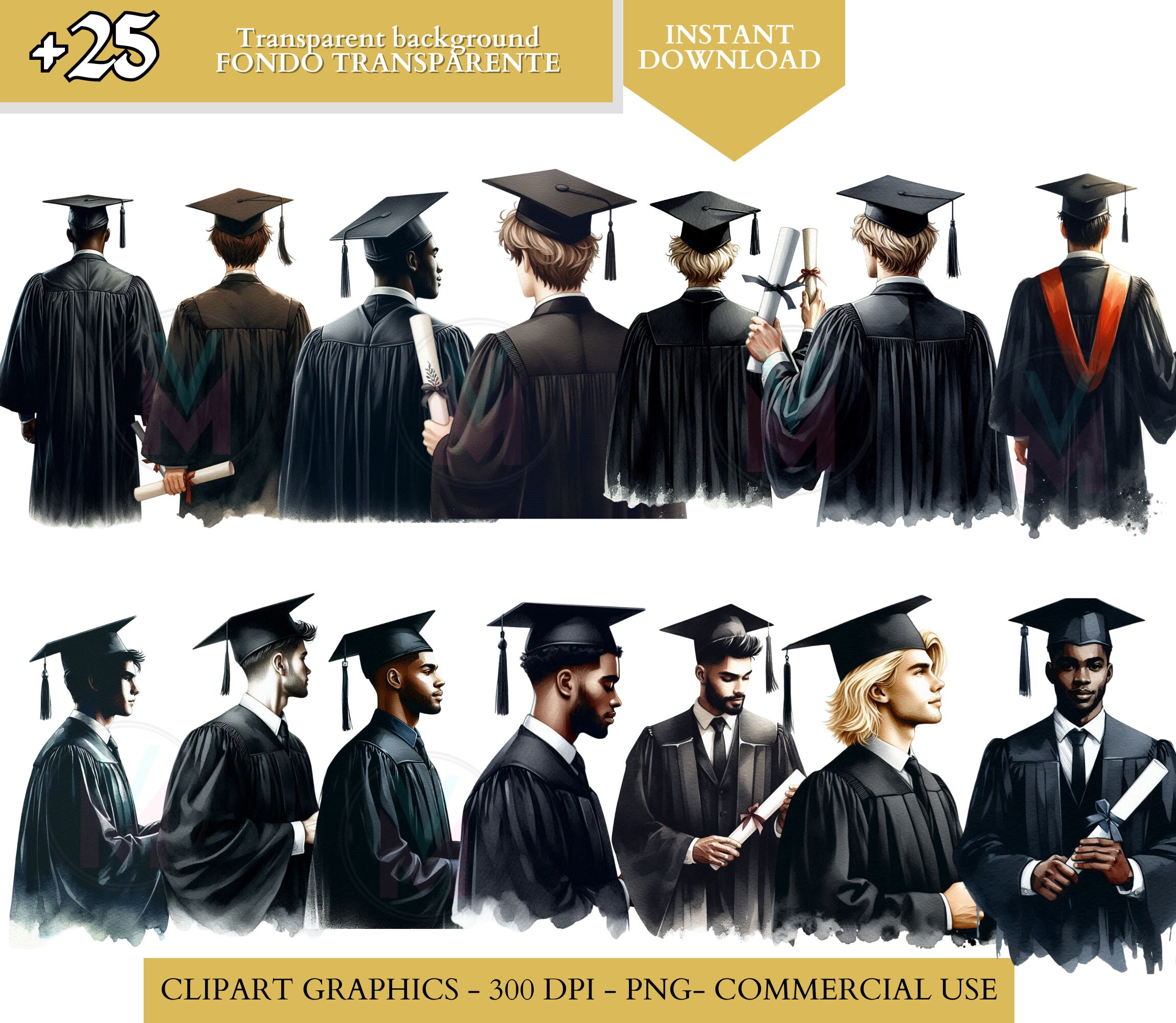 Watercolor Graduation Cap Png, Graduation Clipart, Graduation Hat ...