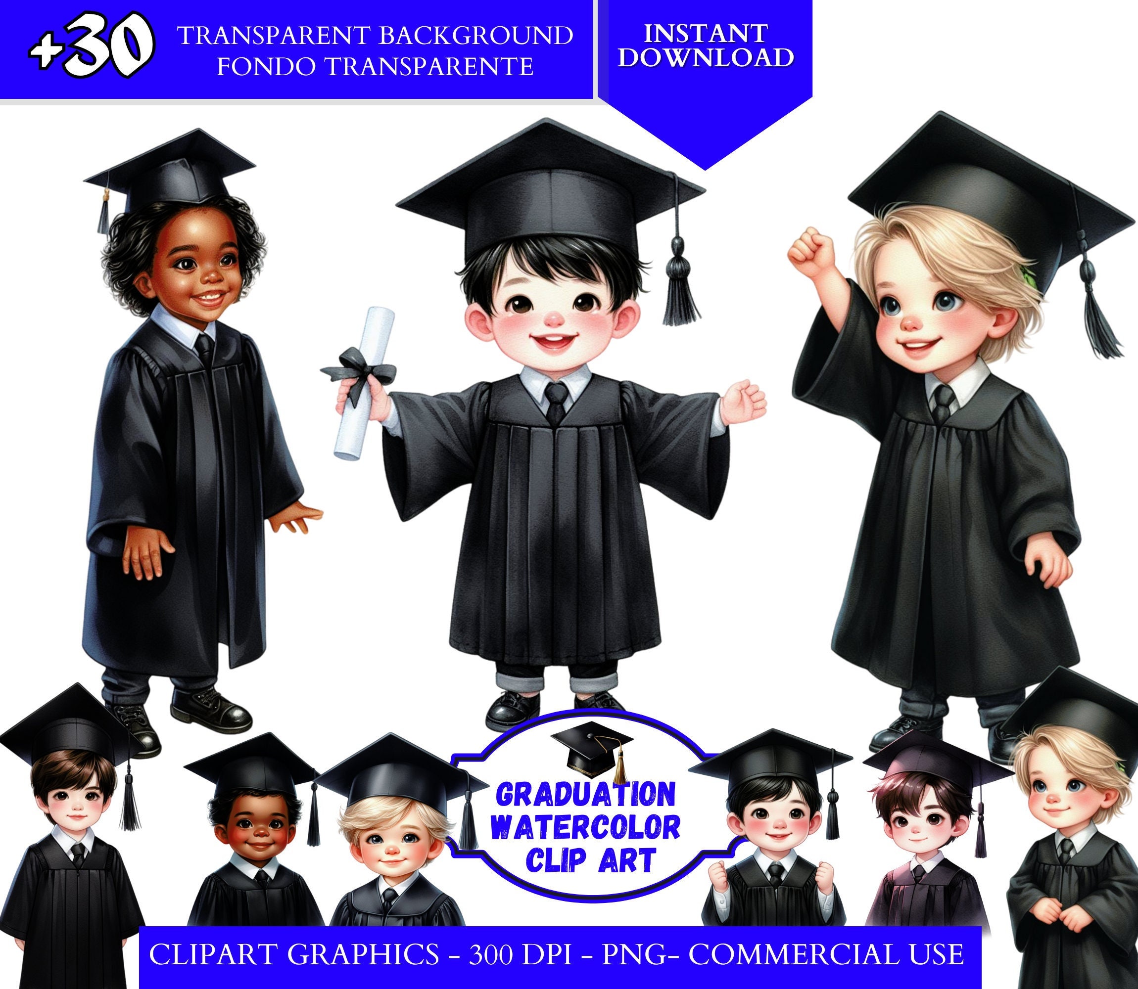 Graduation Cap Kids Clipart, Graduation Student PNG Educational Clipart ...