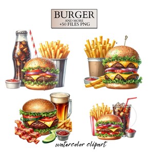 Burger Clipart Fries Clipart Food Clipart Cheese Hamburger PNG Fast ...