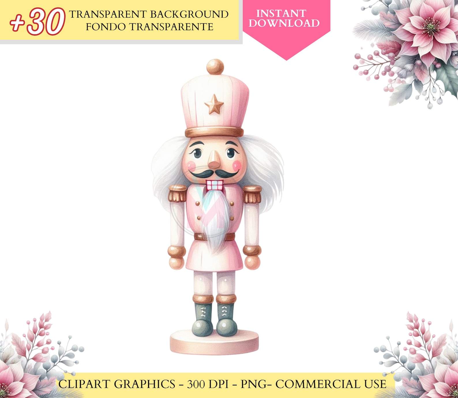 Christmas Pink Nutcracker Clipart, Ballet Clipart, Nutcracker PNG ...