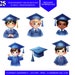 Graduation Cap Kids Clipart, Graduation Blue PNG, Educational Clipart ...