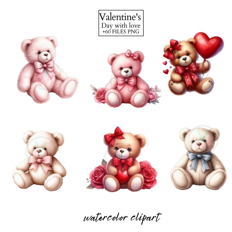VALENTINE'S DAY Png-50 Files Png-teddy Bear Png-valentines Day Clipart ...