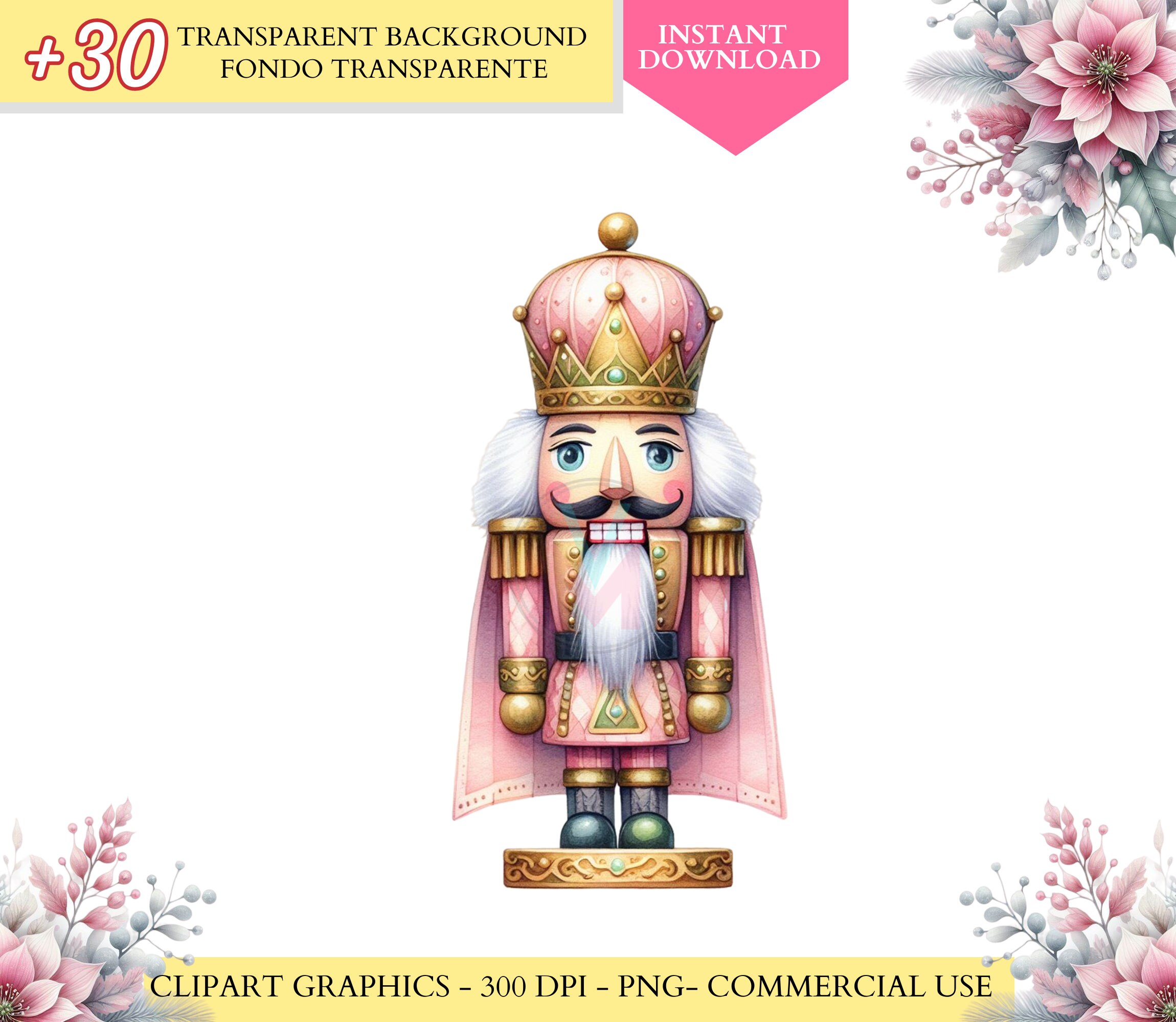 Christmas Pink Nutcracker Clipart, Ballet Clipart, Nutcracker PNG ...