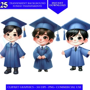Graduation Cap Kids Clipart, Graduation Blue PNG, Educational Clipart ...