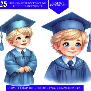 Graduation Cap Kids Clipart, Graduation Blue PNG, Educational Clipart ...