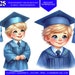 Graduation Cap Kids Clipart, Graduation Blue PNG, Educational Clipart ...