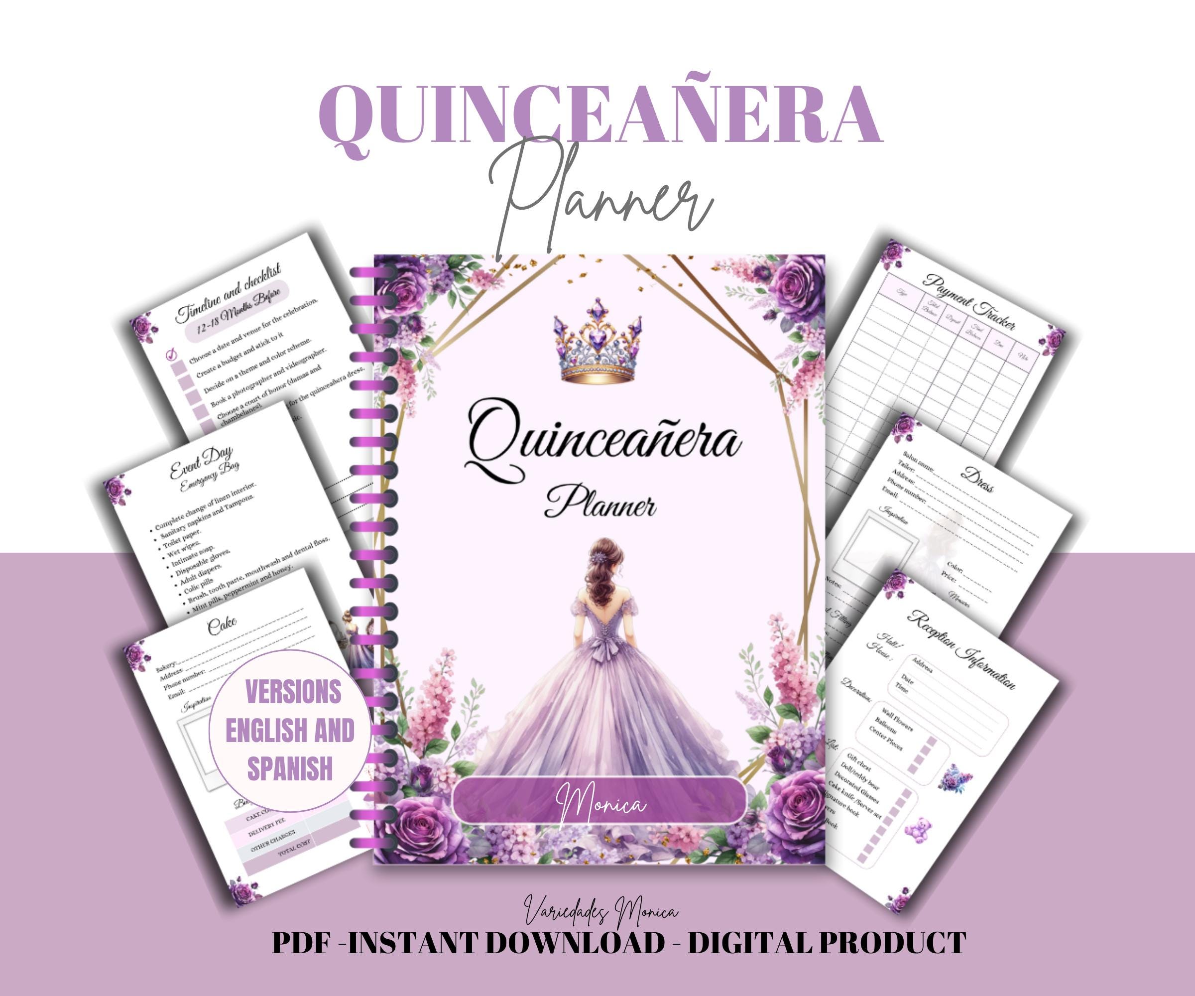 Quinceañera Planner Lilac Quince Purple Planning Checklist Quinceañer ...