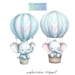 Blue Baby Elephant PNG - Watercolor Elephant Clip Art Balloon, Png ...