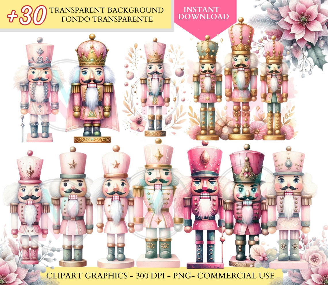 Christmas Pink Nutcracker Clipart, Ballet Clipart, Nutcracker PNG ...