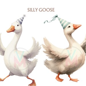 Silly Goose Clipart Spring Vintage Cottagecore Whimsical Cute ...