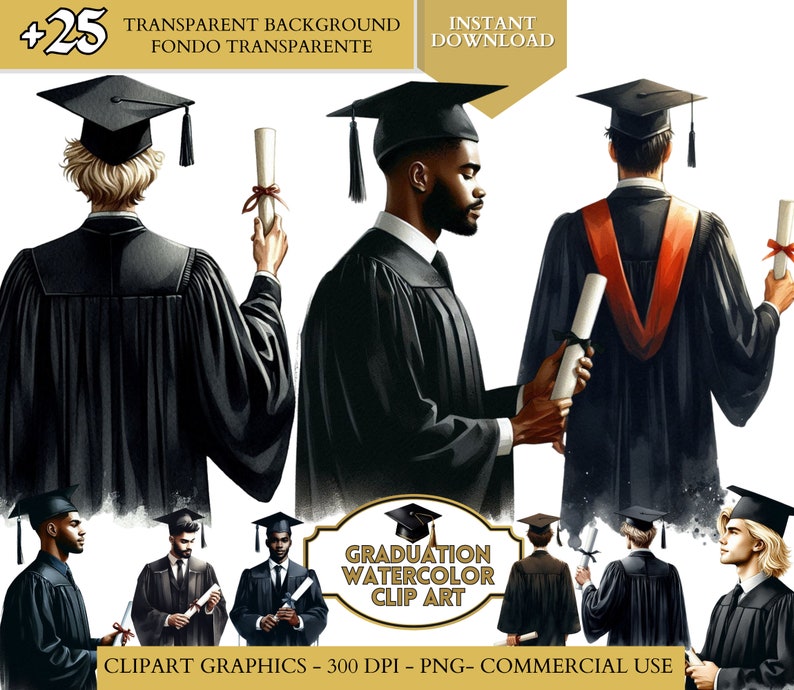 Watercolor Graduation Cap Png, Graduation Clipart, Graduation Hat ...