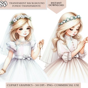 First Communion, Christian, Communion Clipart, PNG File Girl First ...