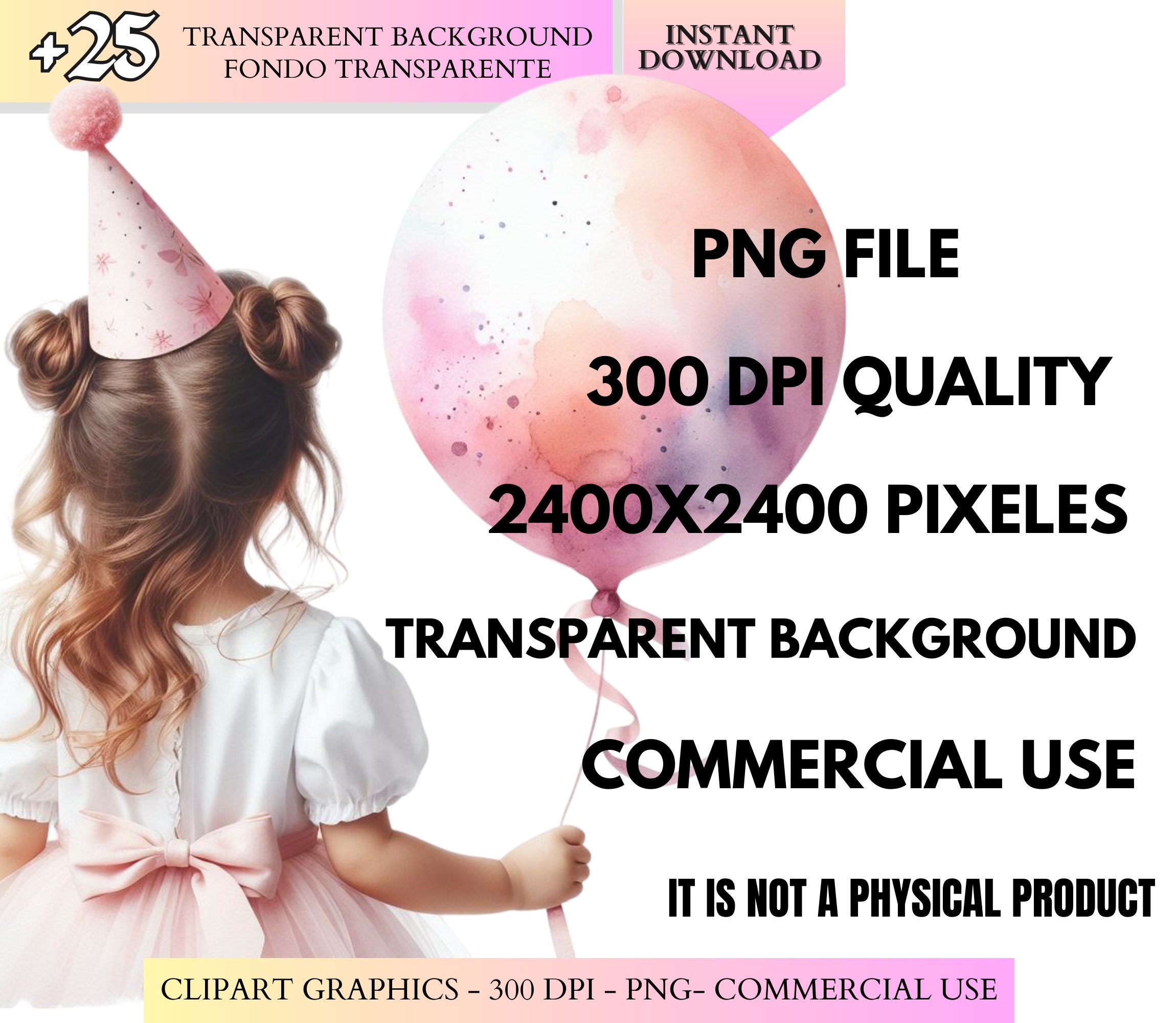 Pink Birthday Party Watercolor Girls Daughter Birthday Birthday Bundle ...