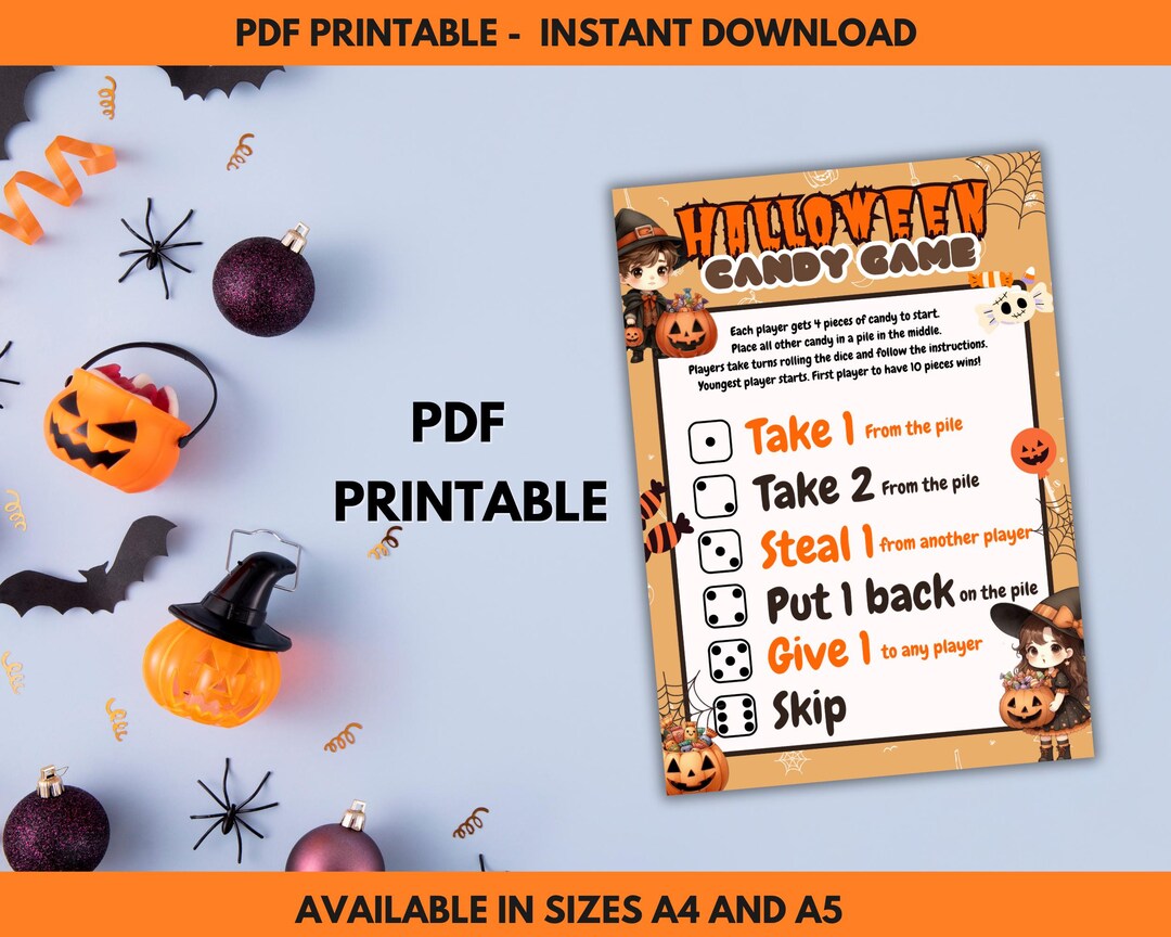 Halloween Candy Game, Halloween Party Games Printable, Halloween Trivia ...