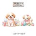 Watercolor Puppies Clipart, Cute Puppy Clipart, Adorable Puppies, PNG ...