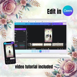 Quinceañera Video Invite Canva Quinceanera, Quince Invitation, EDITABLE ...