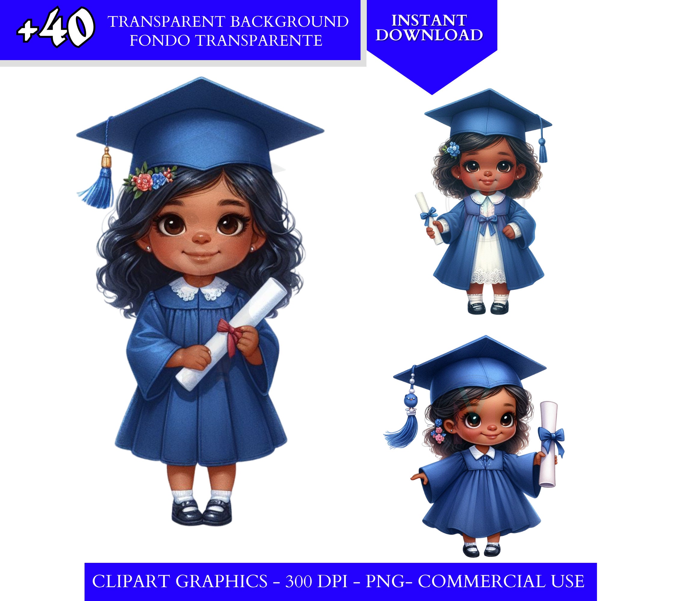 Graduation Cap Kids Clipart Graduation Cap Blue PNG Educational Clipart ...