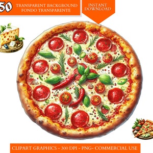 Pizza Clipart, Pizza Png| Watercolor Pizza PNG | Food Clipart ...