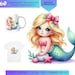 Mermaid Clipart Bundle Watercolor Cute Mermaid Clipart Png Little ...