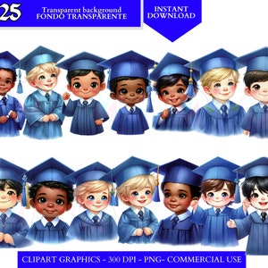 Graduation Cap Kids Clipart, Graduation Blue PNG, Educational Clipart ...