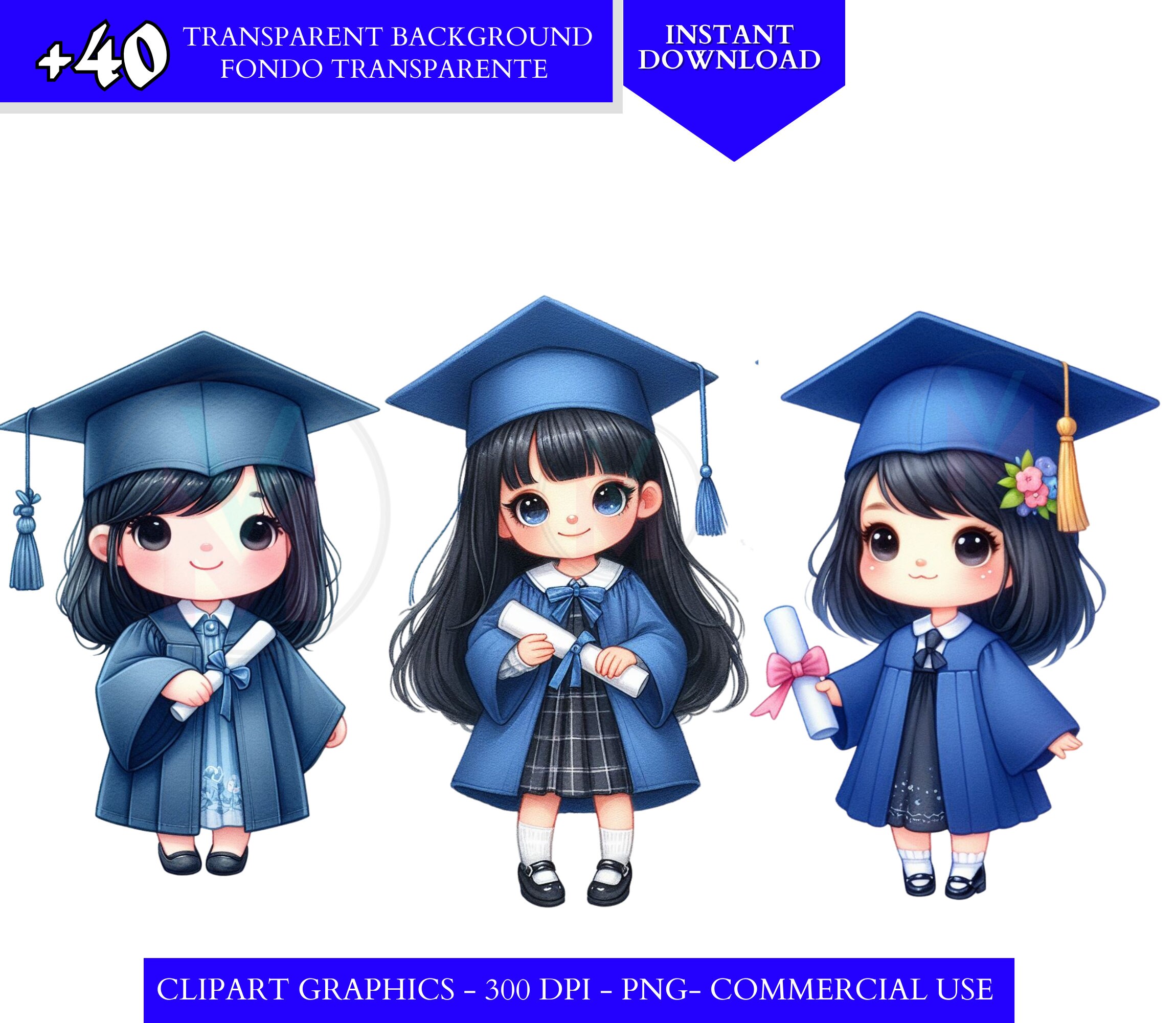 Graduation Cap Kids Clipart Graduation Cap Blue PNG Educational Clipart ...
