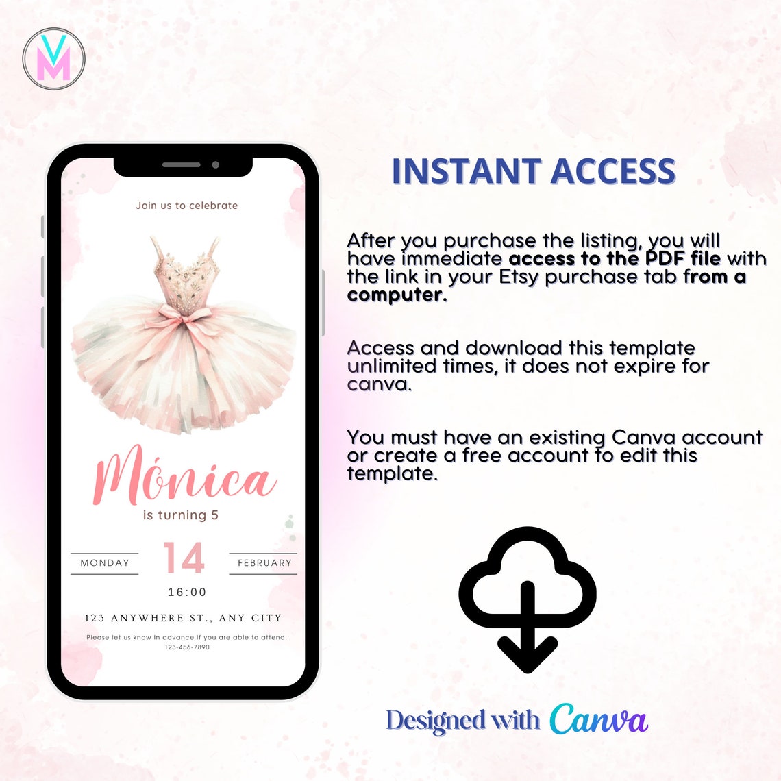 Ballerina Birthday Invitation-ballet Birthday Party Invitation-ballet ...