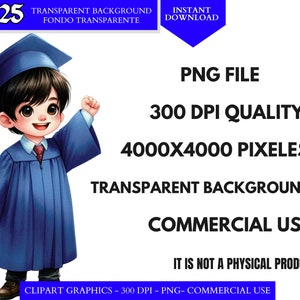 Graduation Cap Kids Clipart, Graduation Blue PNG, Educational Clipart ...