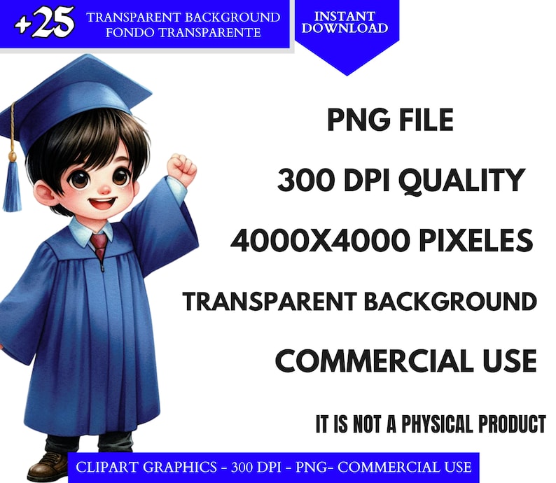 Graduación cap niños Clipart, Graduación azul PNG, Clipart educativo ...