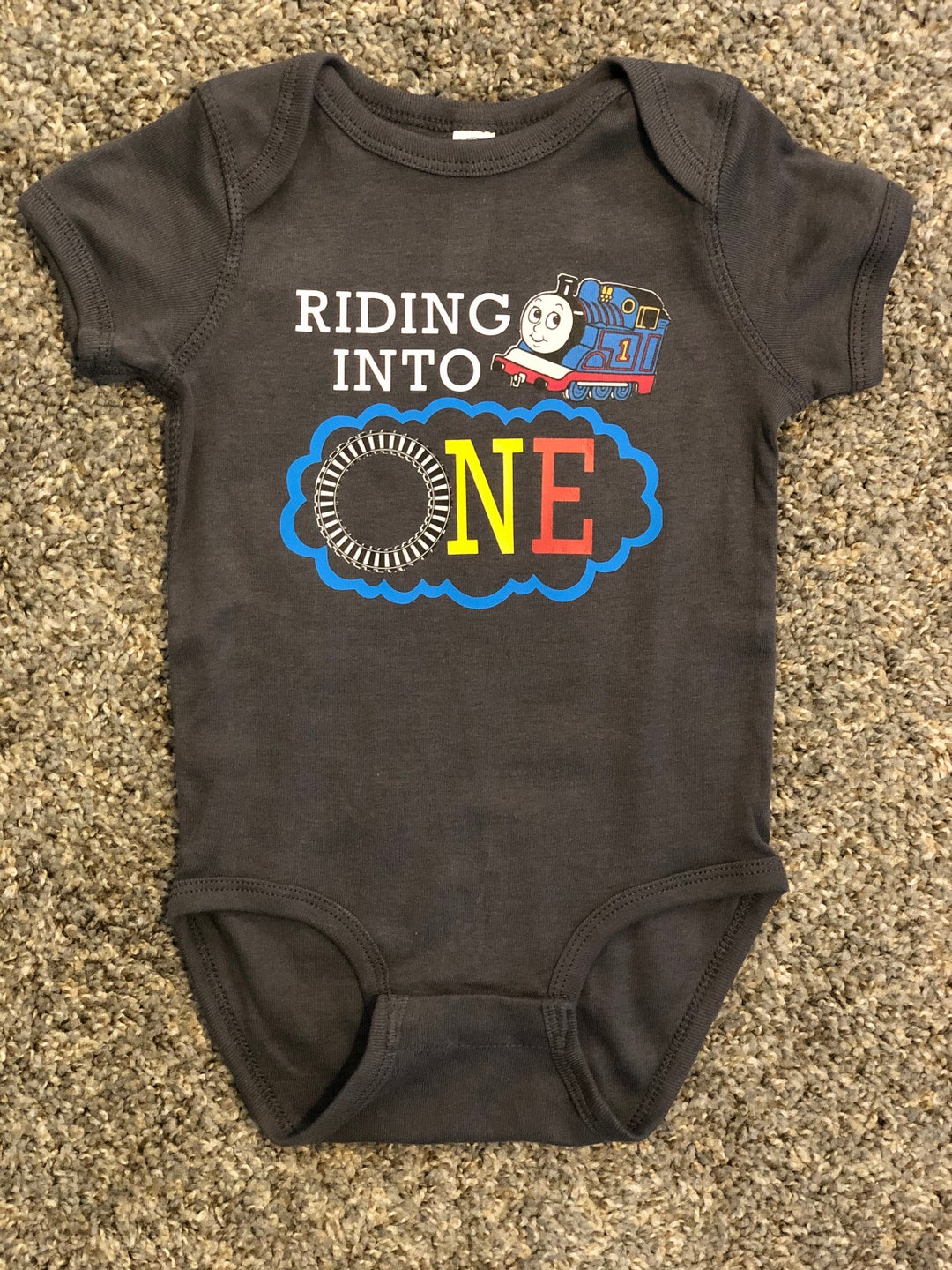 Thomas 1st Birthday Onesie; 1st Birthday Train Onesie; Riding Into One ...