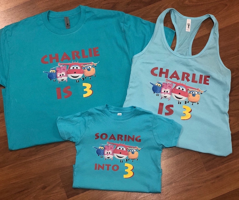 Super Wings Birthday Shirt; Soaring Into 3 Birthday Shirt; Soaring ...